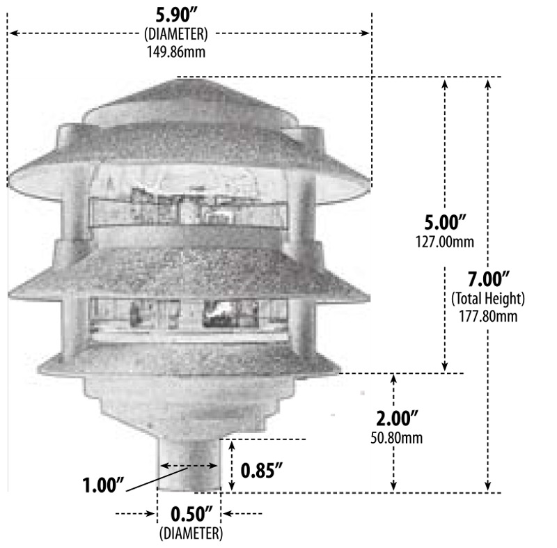 Cast Aluminum 3 Tier Design Pagoda Pathway Light | AQLighting