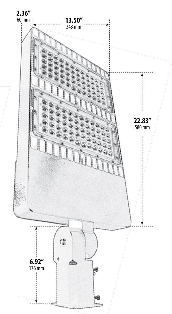 Dual Panel Post Top Area Outdoor LED Flood Light | AQLighting