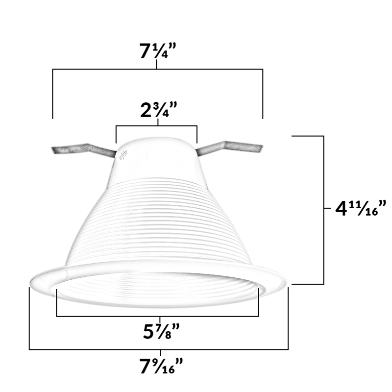 PAR30 Self Flange Baffle 6" Recessed Light Trim | AQLighting