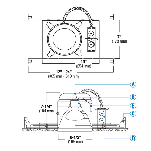 UL Listed and IC Rated 6" New Work Can | AQLighting