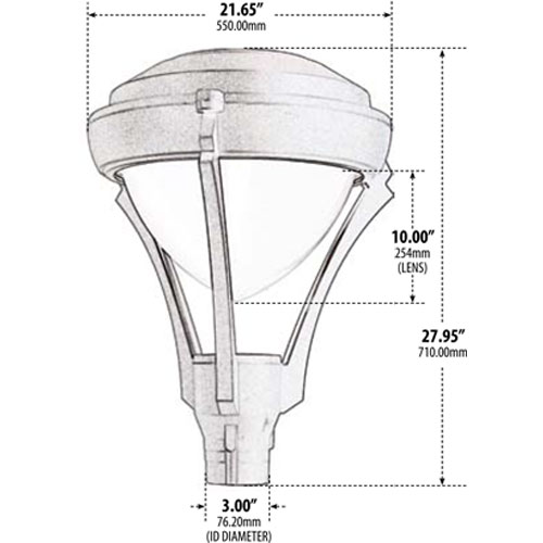 Commercial Grade 120V Post Top Mount Light | AQLighting