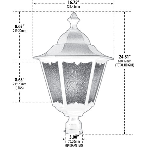 Classic Design Lantern Post Mount Light | AQLighting