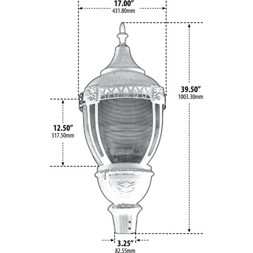Vintage Style Acorn Post Top Light | AQLighting