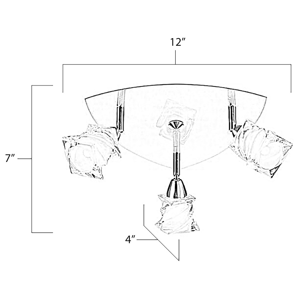 3 Light Satin Nickel Designer Ceiling Light | AQLighting