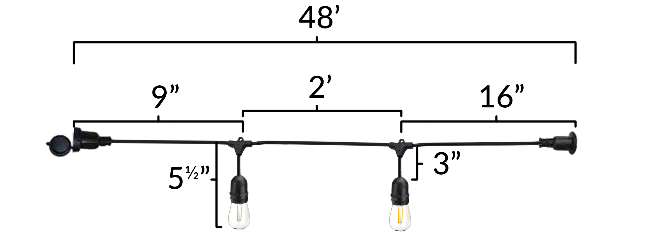 LED String Patio Light w/ Giant Globe Bulb | AQLighting